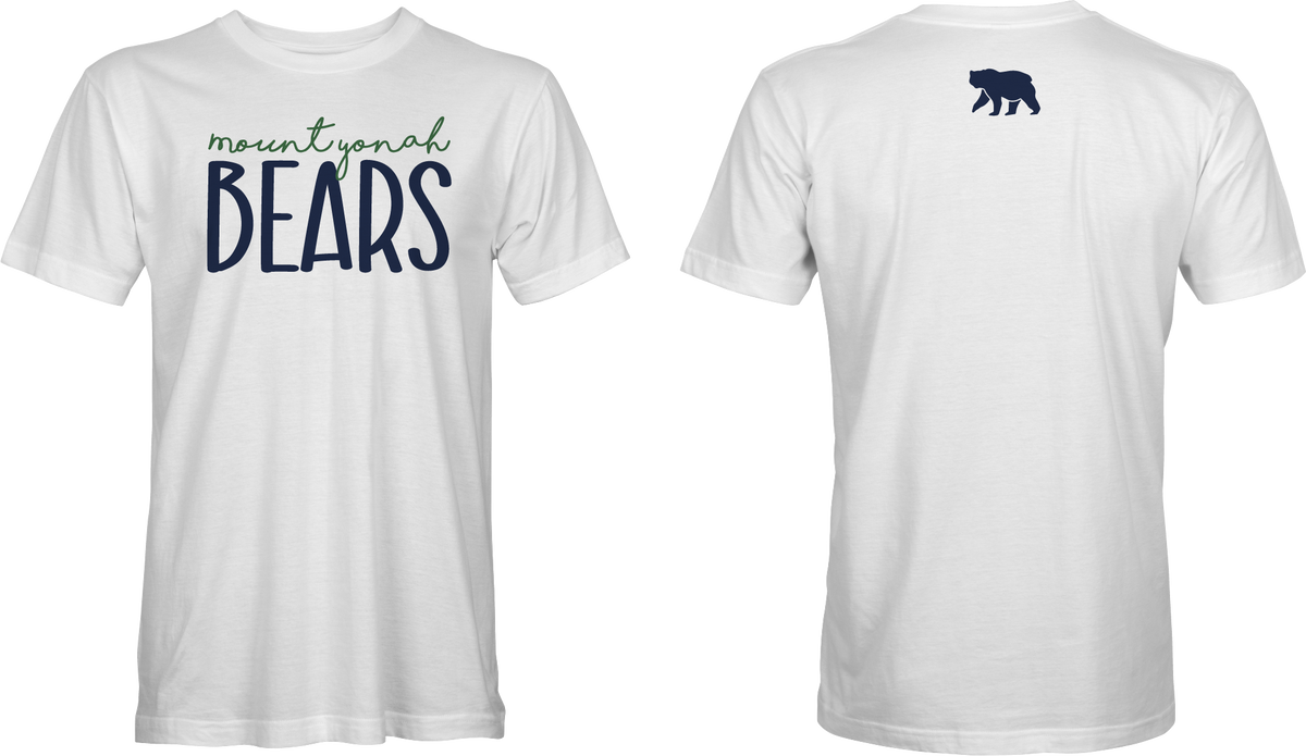 MYES Bears Script White Tee – WCWarriorWear